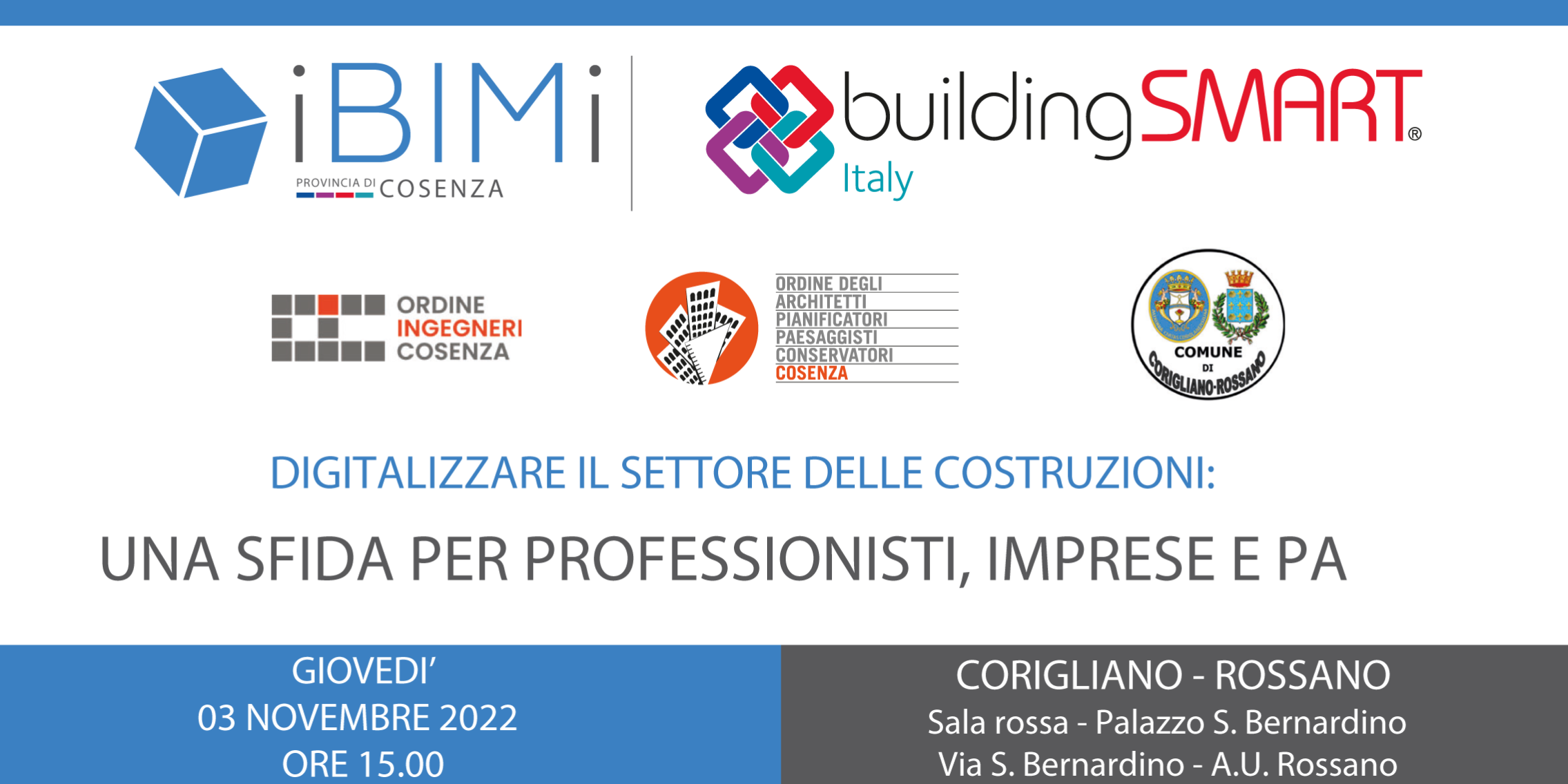 SEMINARIO ONSITE ORGANIZZATO DA IBIMI PROVINCIA DI COSENZA – BUILDING SMART ITALY – Tecno 3D